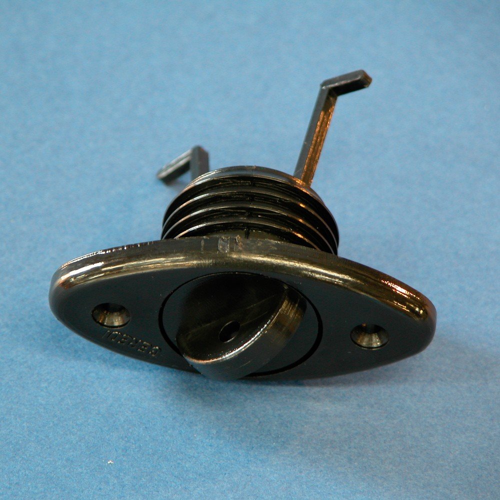 IBS Oval Drain Socket 20mm with Removable Screw In Plug Black - TCS Leisure