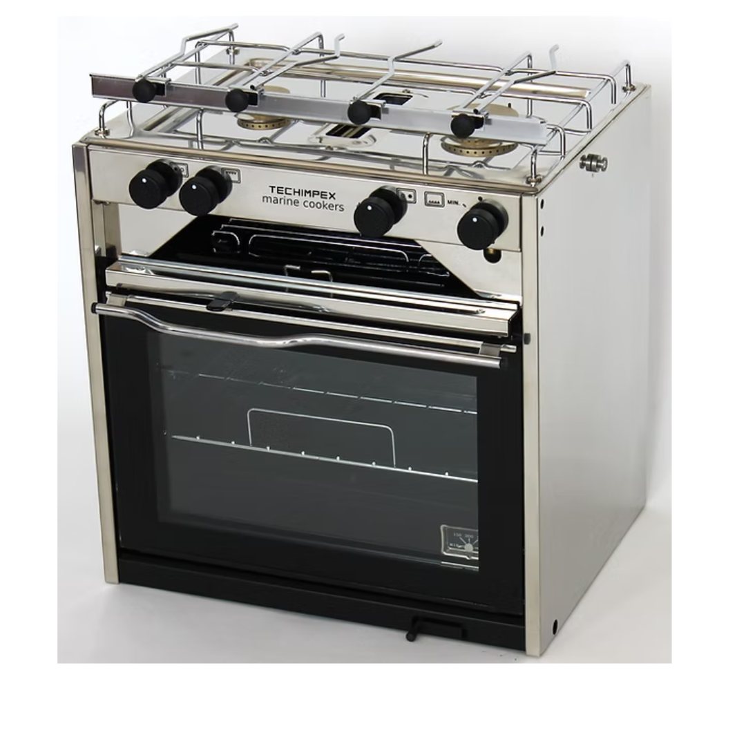 Techimpex MASTERGRILL Double burner gas cooker with oven and separate ...
