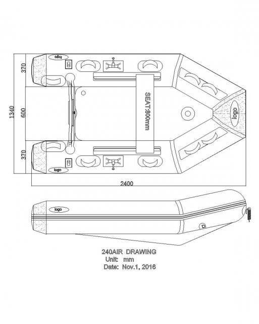 Seago Spirit 240 Airdeck & Keel Inflatable Dinghy Tender - TCS Leisure
